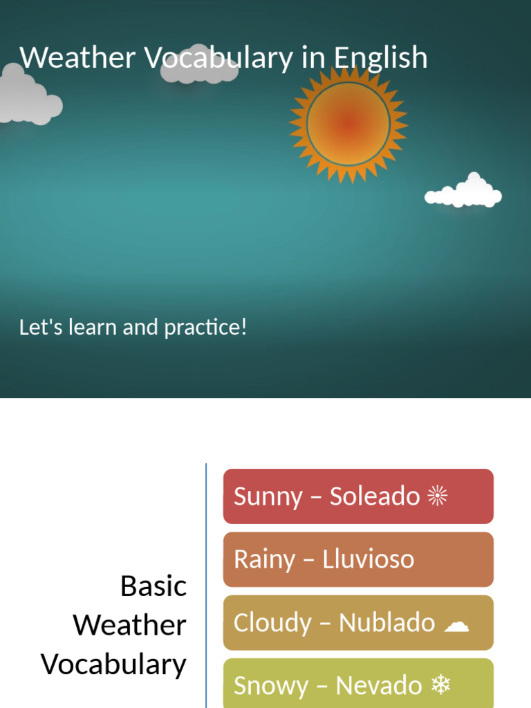 Weather Vocabulary Interactive Presentation33 | PDF