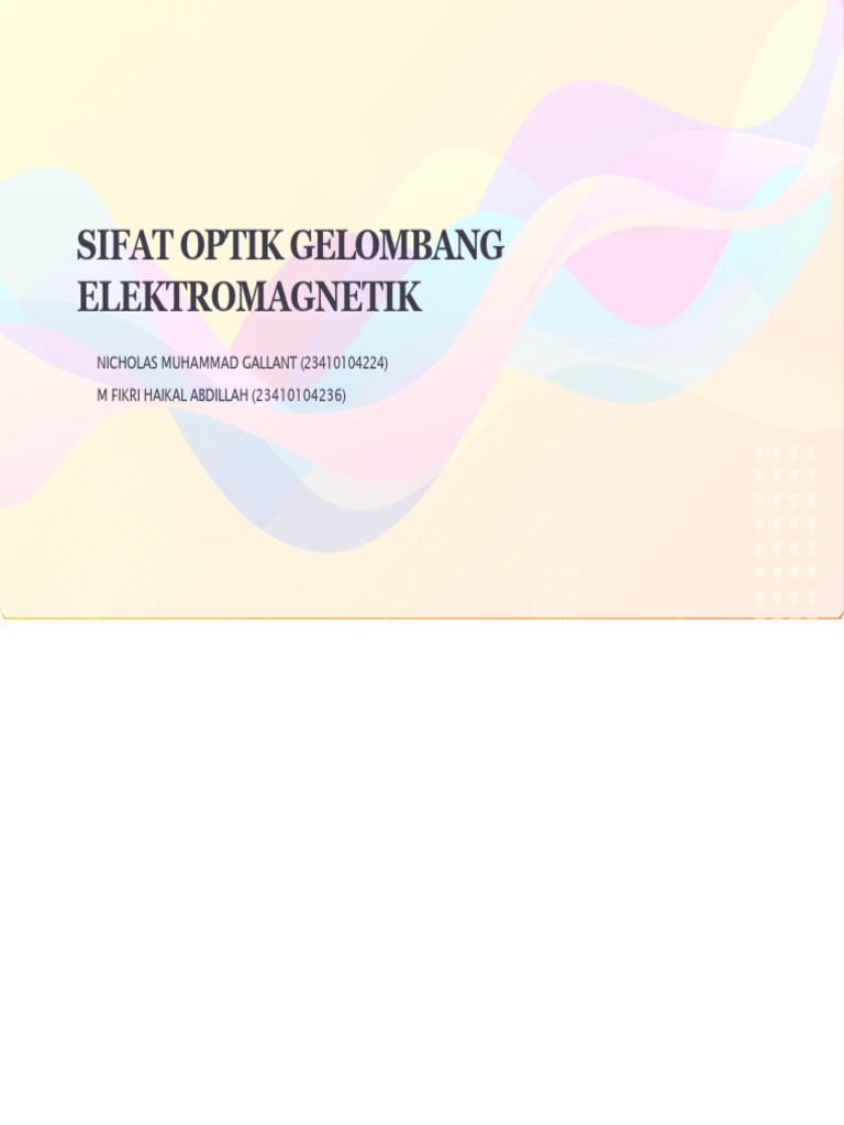 SIFAT OPTIK GELOMBANG ELEKTROMAGNETIK | PDF
