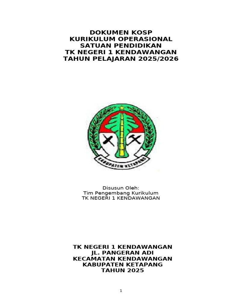 Kosp TK Negeri 1 KDW | PDF
