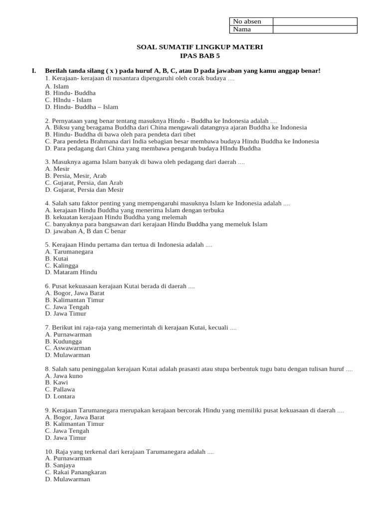 Soal Sumatif Lingkup Materi Ipa Bab 5 | PDF
