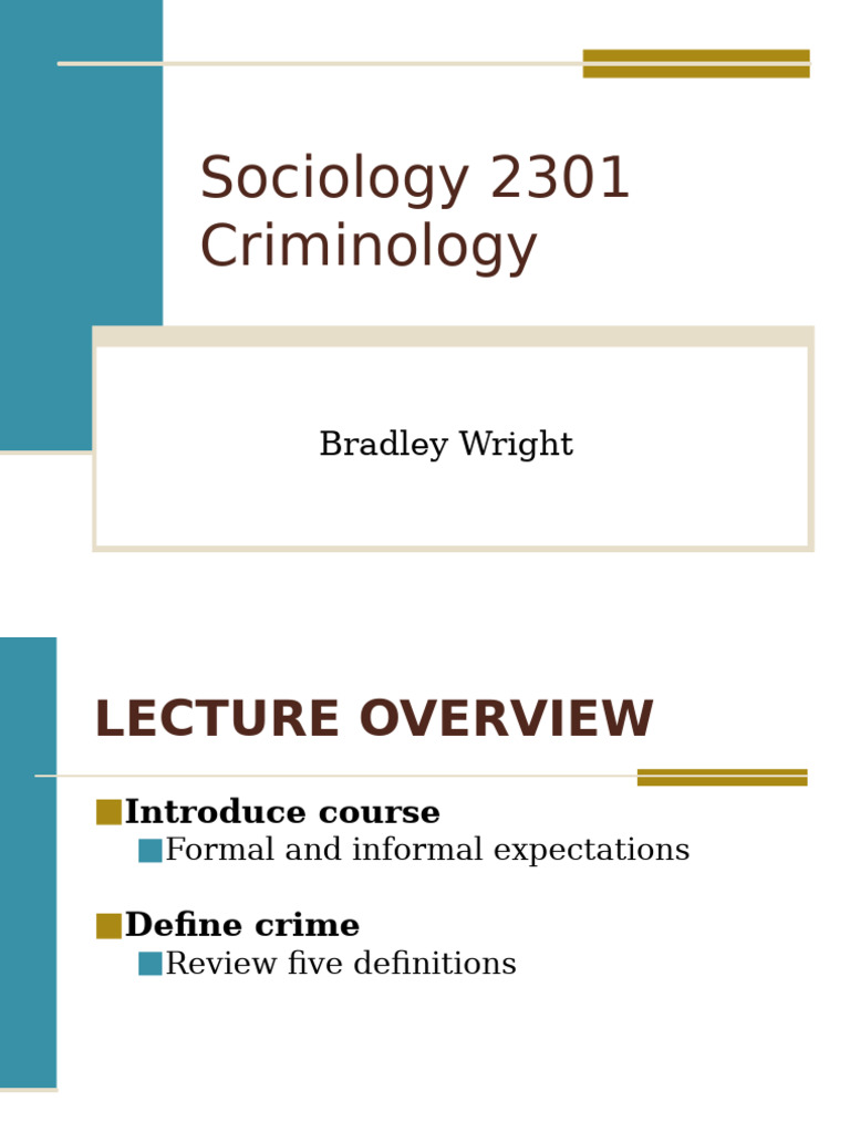 Lecture 1 Lore | PDF | Deviance (Sociology) | Crimes