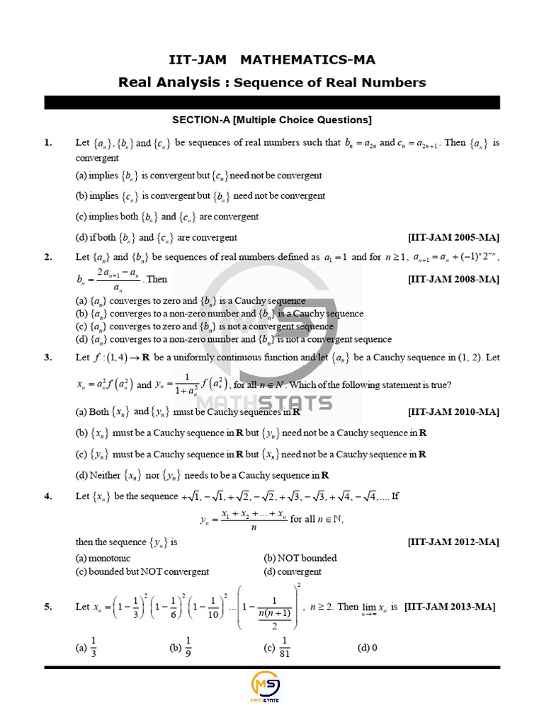 Real Analysis: Sequences and Convergence | PDF | Sequence | Limit ...