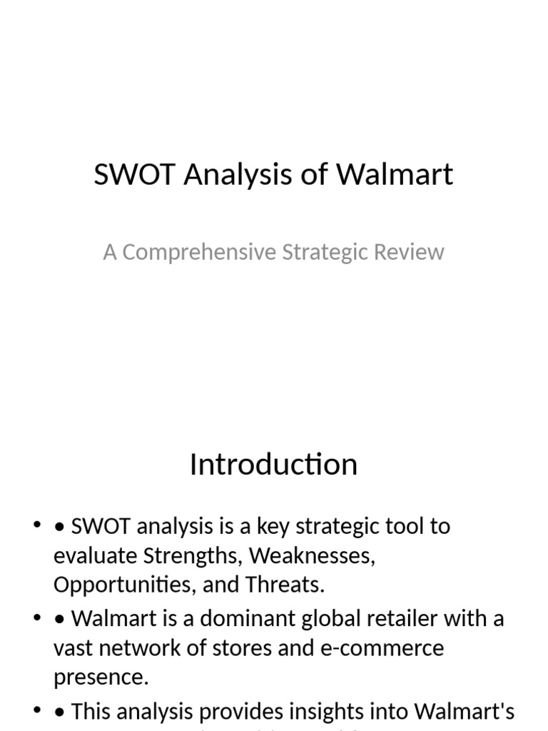 Walmart SWOT Analysis | PDF | Walmart | E Commerce