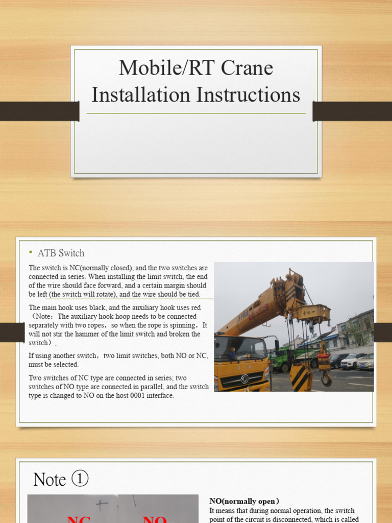 RT Crane Installation Guide | PDF | Switch | Area