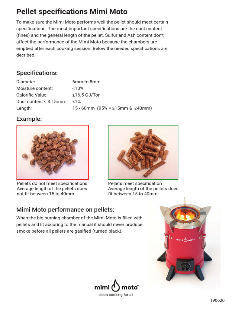 Mimi Moto Pellet Specifications 190620 | PDF