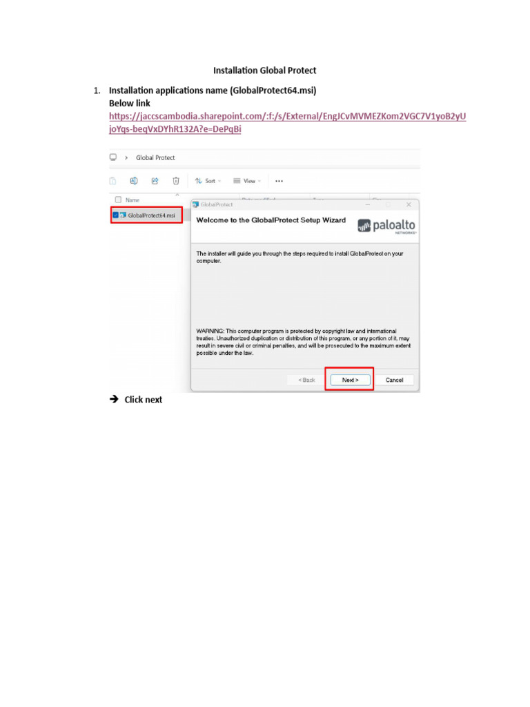 Installation Global Protect | PDF