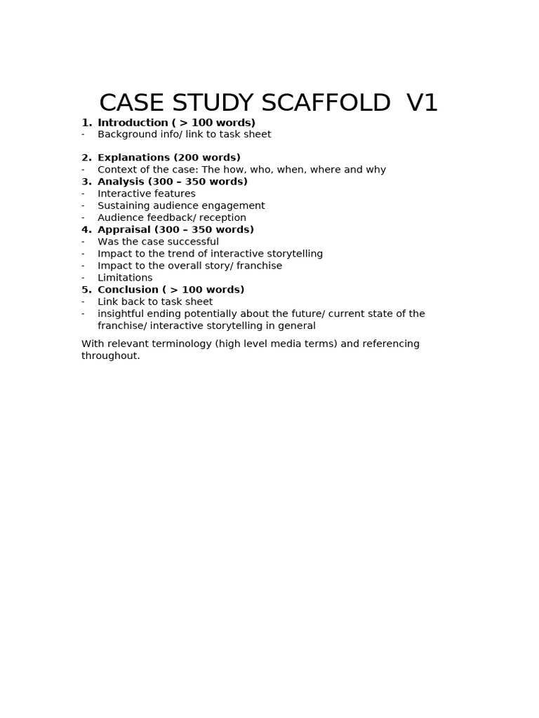 Case Study Scaffold v1 | PDF