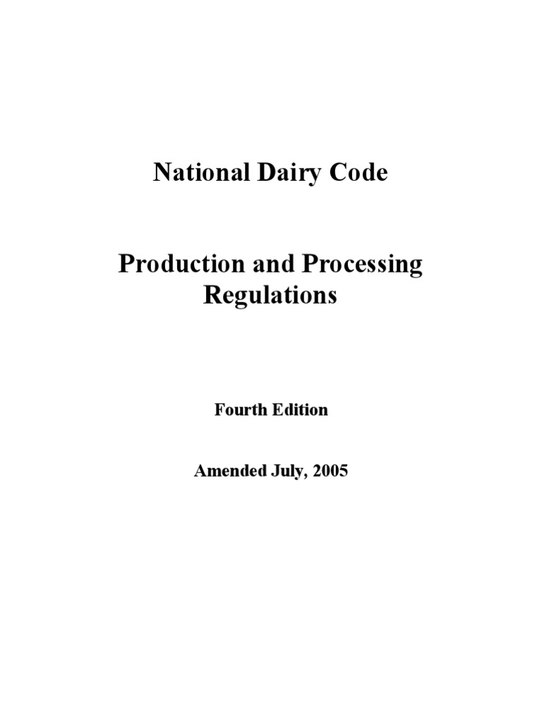 National Dairy Code 2005 | PDF | Dairy | Dairy Farming