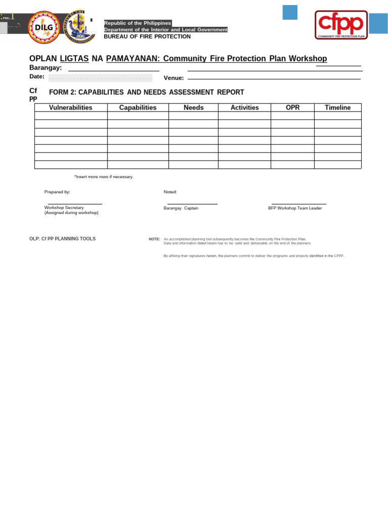 CFPP Workshop Planning Tools and Forms - 002 | PDF