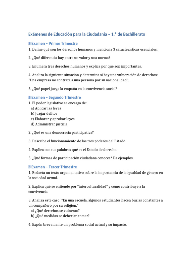 PCA CIVICA 1 BACHI | PDF