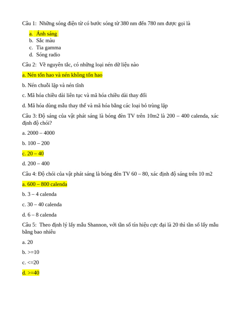 Ôn tập môn Truyền thông đa phương tiện - Khoa CNTT - Trường UNETI | PDF