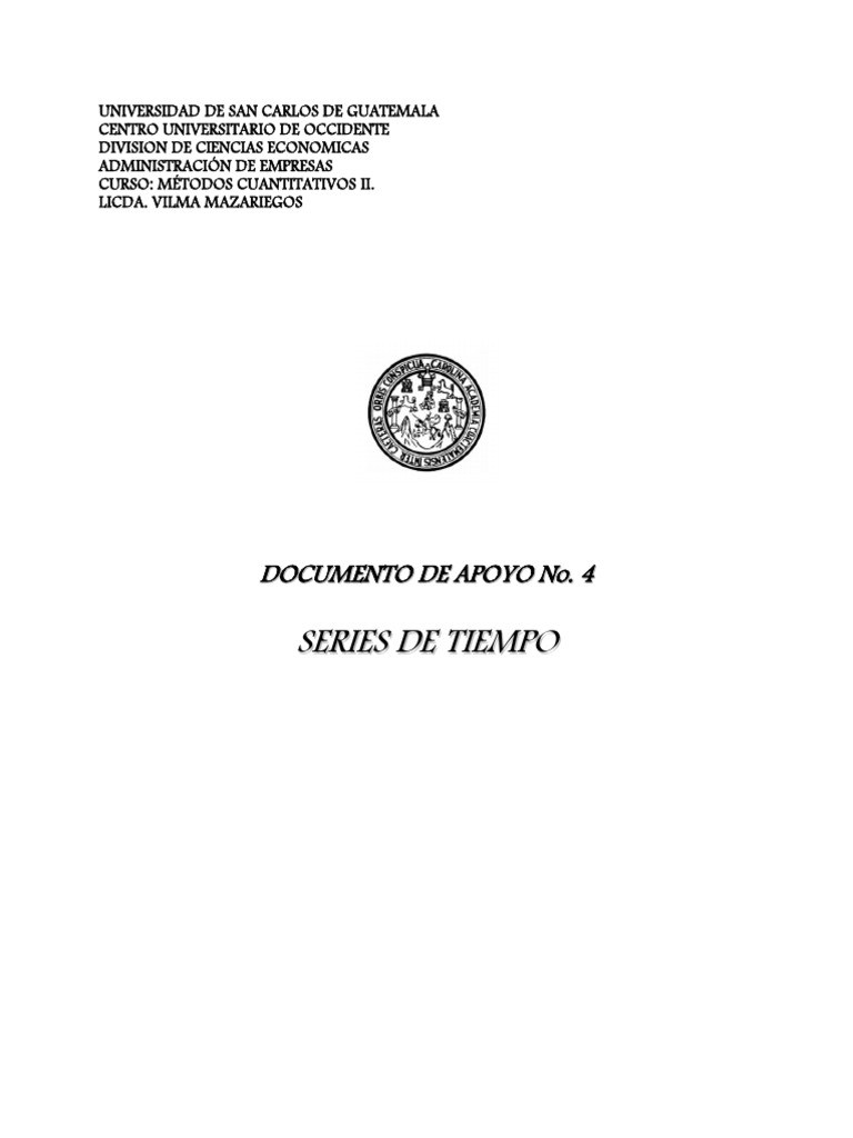 Documento Apoyo Series de Tiempo | PDF | Series de tiempo | Aleatoriedad