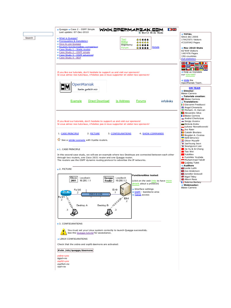 QUAGGA - The Easy Tutorial - Case Study 2 - OPSF Simple | PDF | Computer Network | Wide Area Network