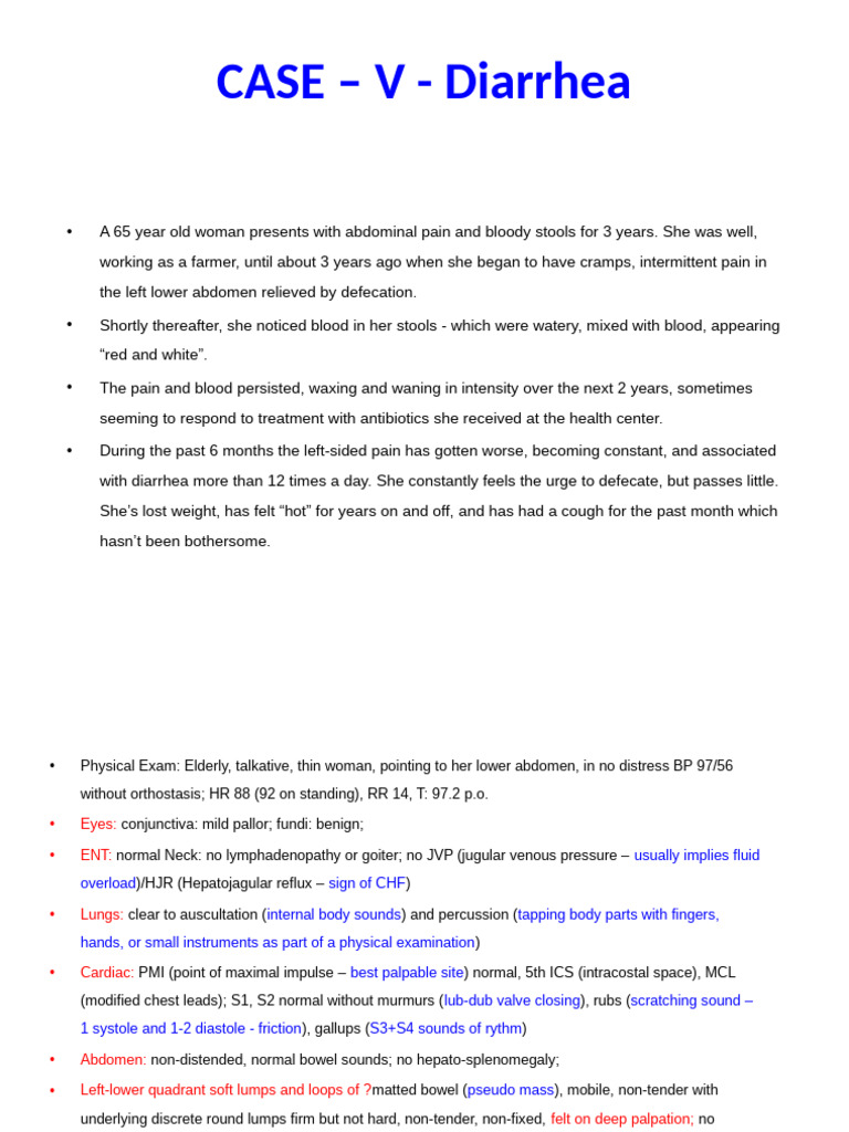 Diarrhea Case To Students | PDF | Crohn's Disease | Tuberculosis