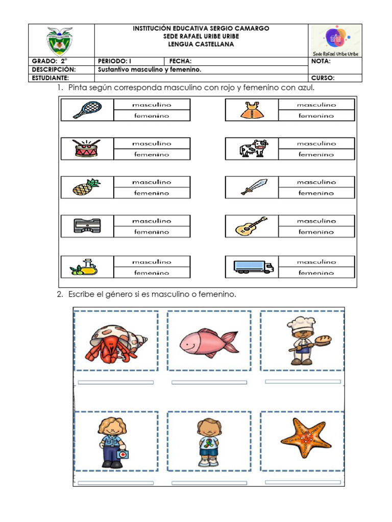 Sustantivo Masculino y Femenino | PDF