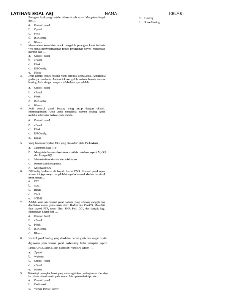 Latihan Soal 12 ASJ | PDF