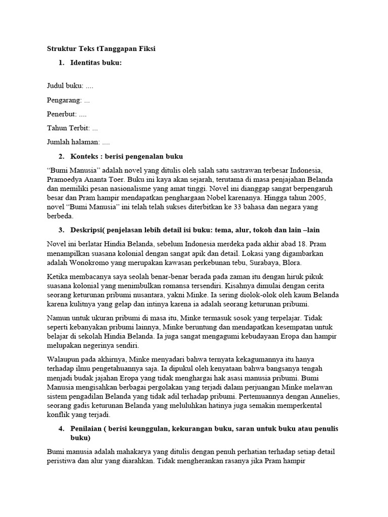 Struktur Teks Tanggapan | PDF