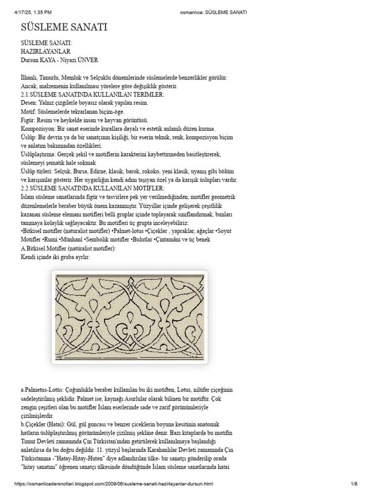Osmanlıca - SÜSLEME SANATI | PDF