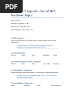 Shift Handover Logbook Template | PDF