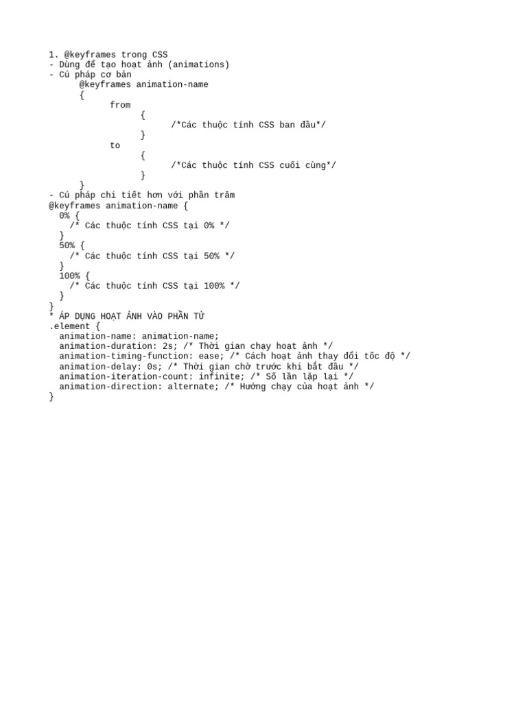 @Keyframes Trong CSS | PDF