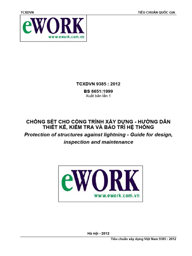 TCXDVN 9385_2012 Chống sét cho CTXD - Hướng dẫn thiết kế, kiểm tra và ...