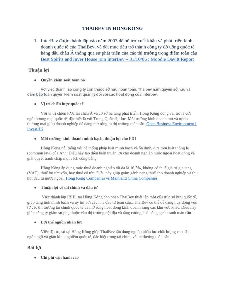 Thaibev Case2 | PDF