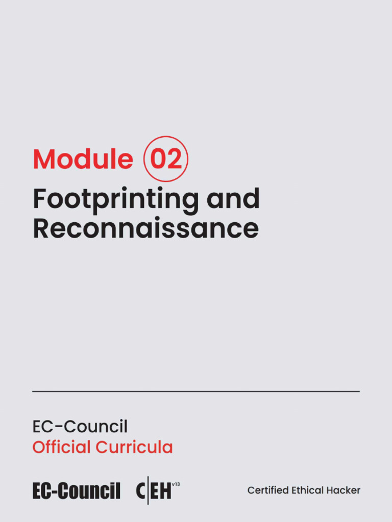 CEHv13 - Module 02 - Footprinting and Reconnaissance | PDF