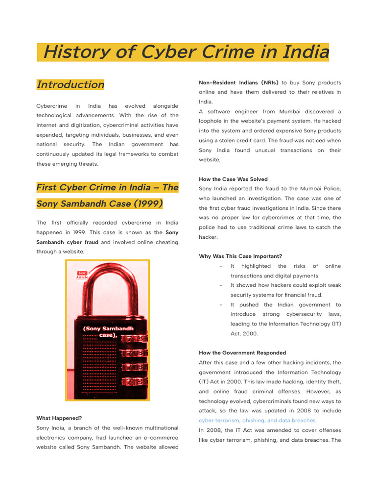 Evolution of Cyber Crime in India | PDF | Cybercrime | Phishing