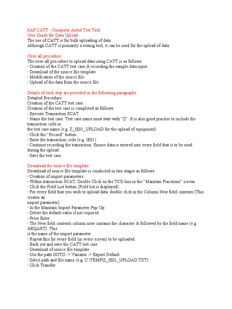 SAP CATT - Computer Aided Test Tool | PDF | Subroutine | Source Code