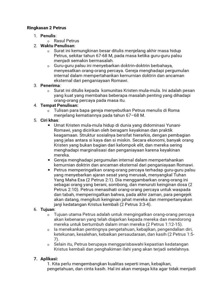 Ringkasan 2 Petrus | PDF