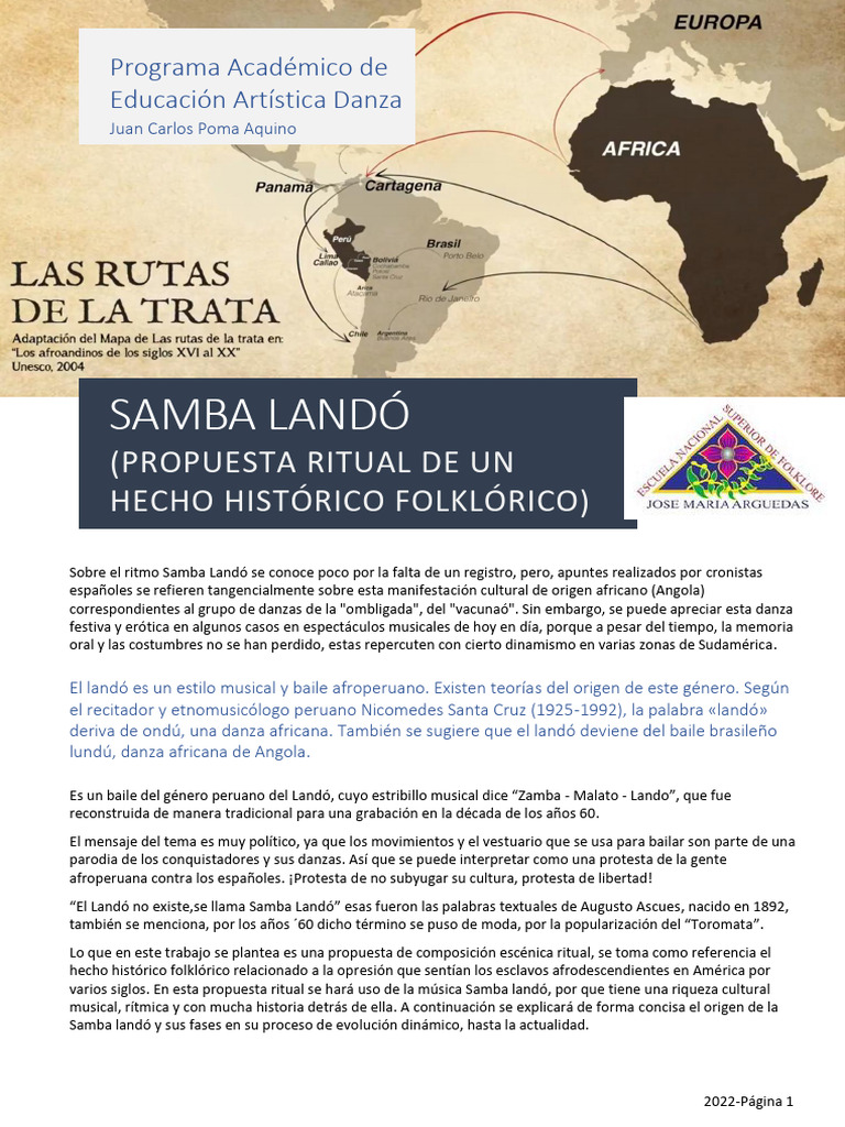 Samba Lando Origen Ritmico y Sentimiento | PDF | Bailes | Perú