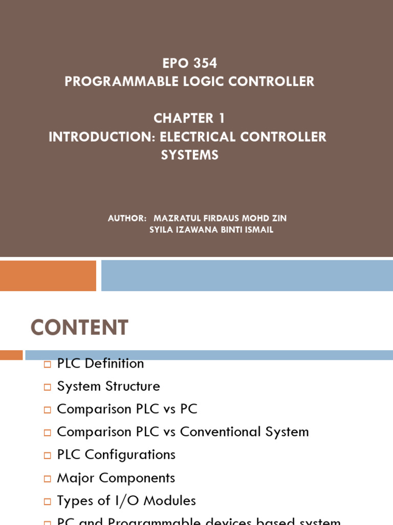 Chapter 1 - PLC | PDF | Programmable Logic Controller | Computer ...