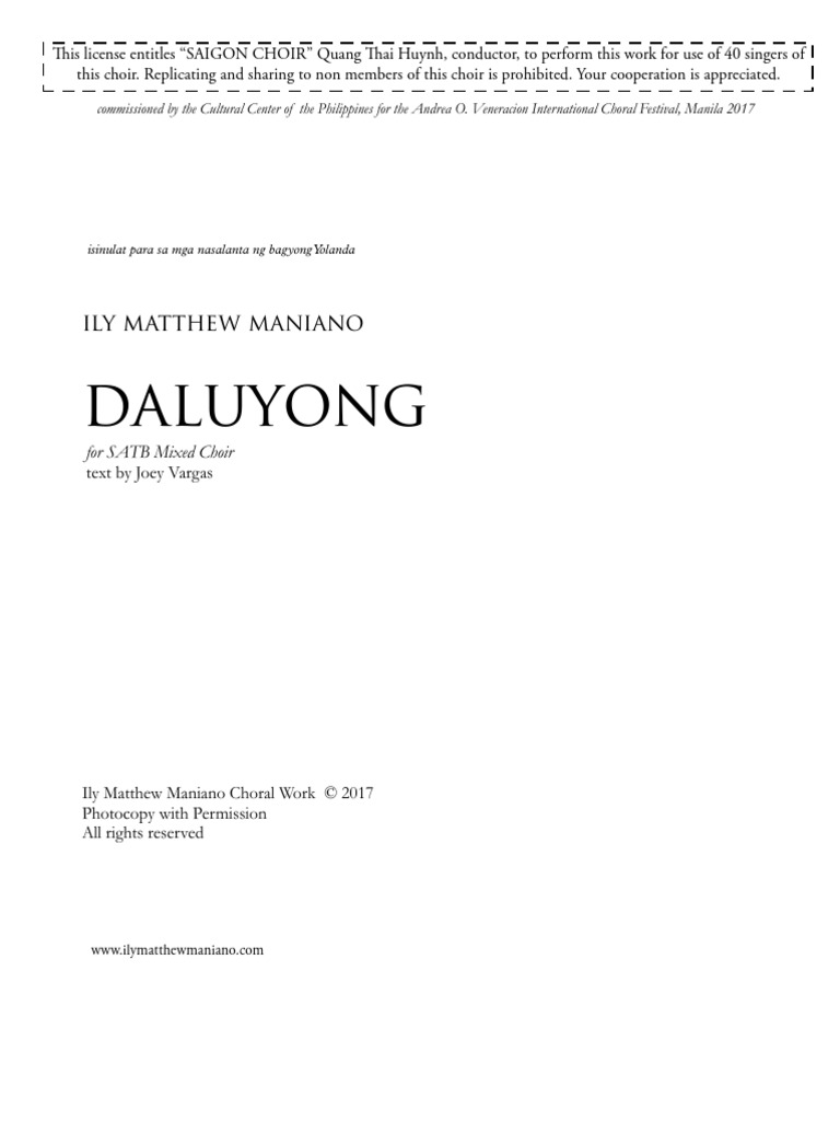 DALUYONG | PDF | Choir