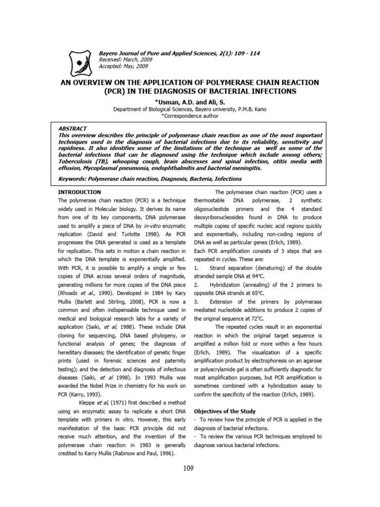 An Overview On The Application of Polymerase Chain Reaction | PDF ...