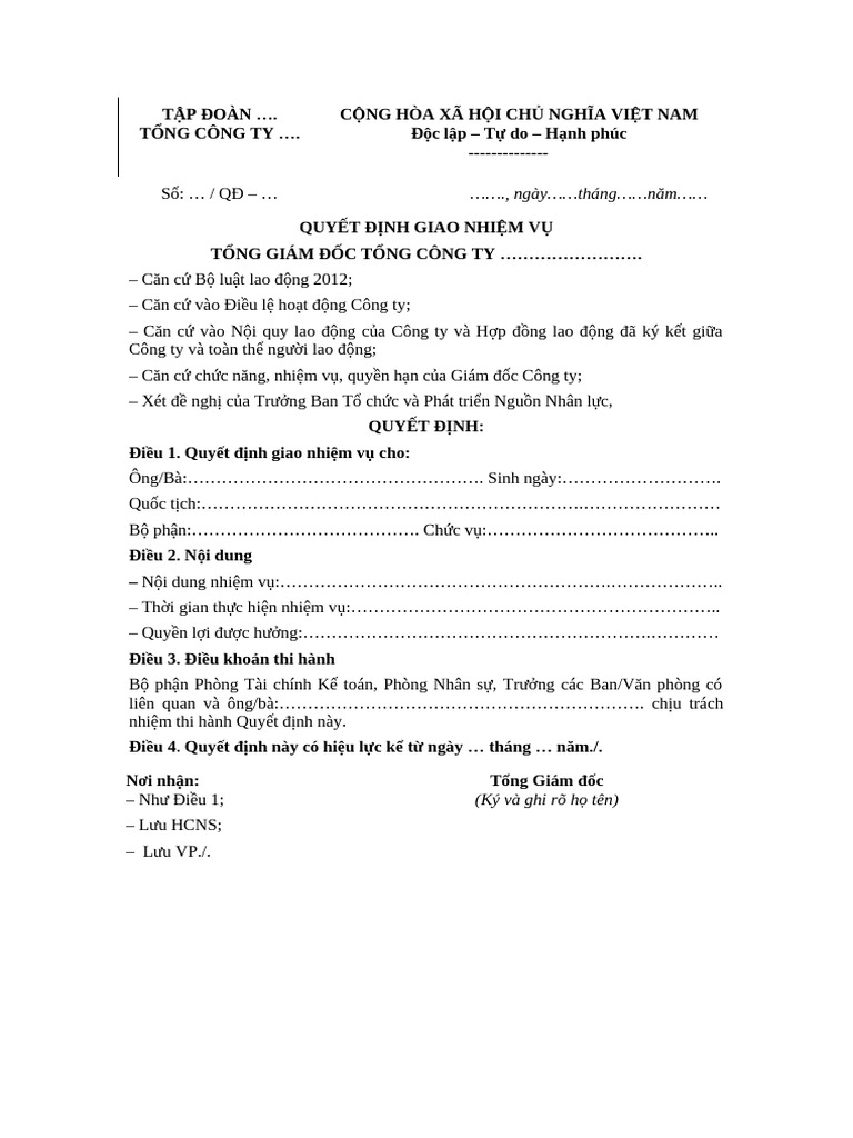 Mau Quyet Dinh Giao Nhiem Vudoc2179 | PDF