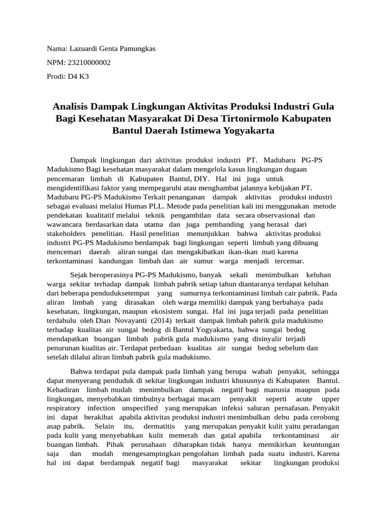 AMDAL_Lazuardi Genta_23210000002 | PDF