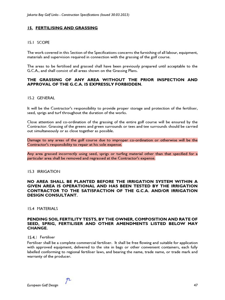 Fertilising and Grassing | PDF | Golf Course | Fertilizer