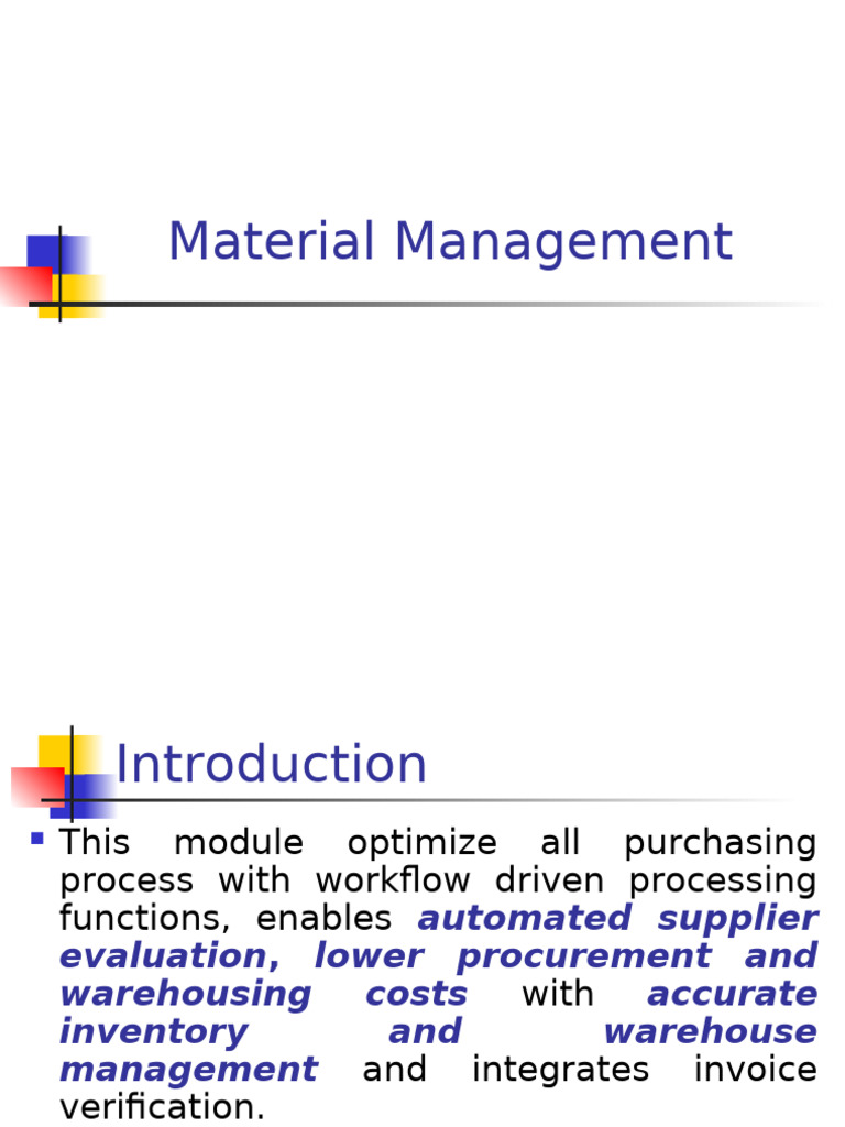 Material Management | PDF | Inventory | Procurement