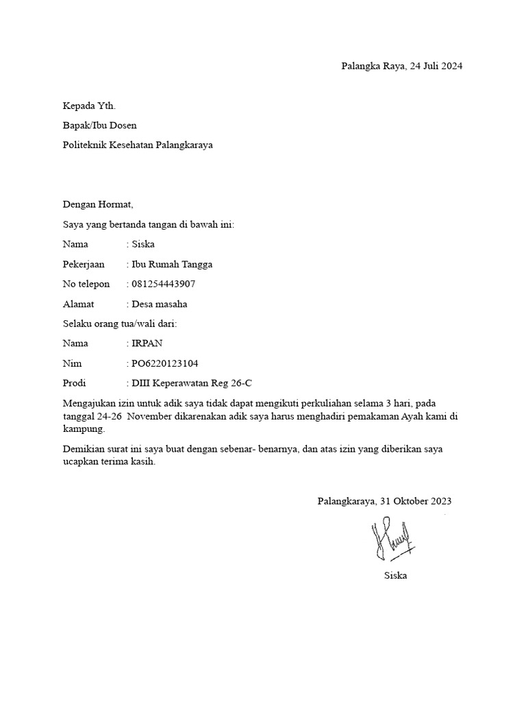 Surat Izin Irpan Reguler 26C | PDF