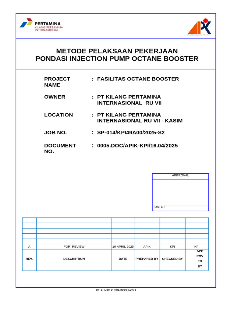 0005 - Metode Pekerjaan Pondasi Injection Pump | PDF