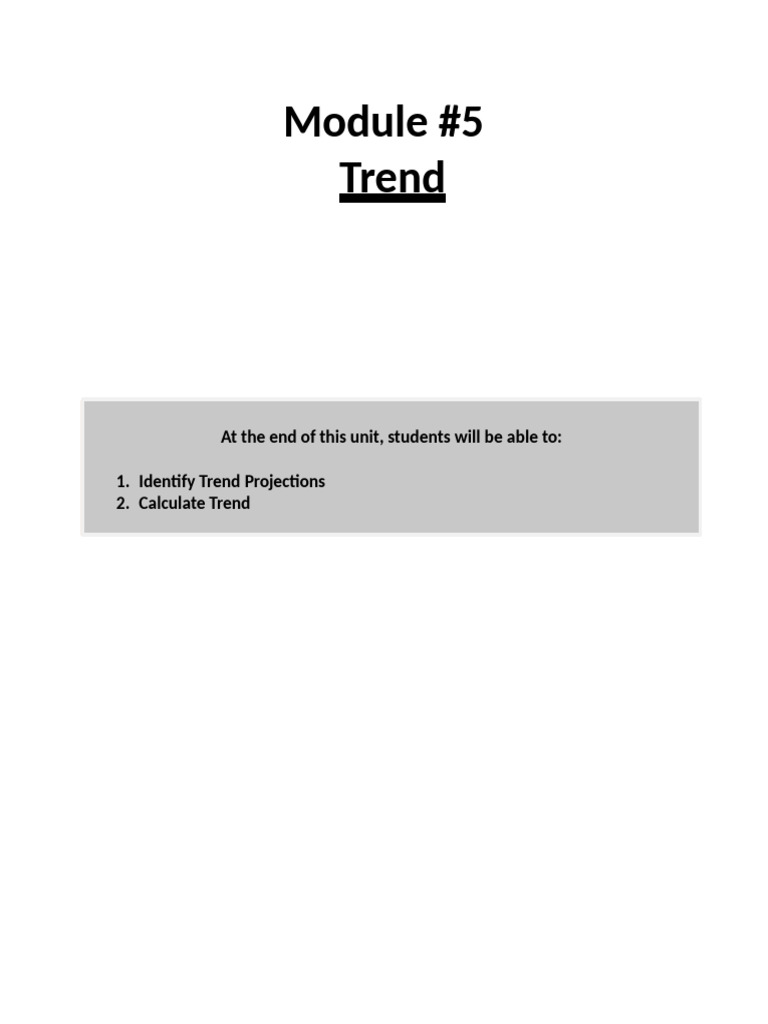 Module 5 - Identifying and Calculating Trend | PDF | Economies