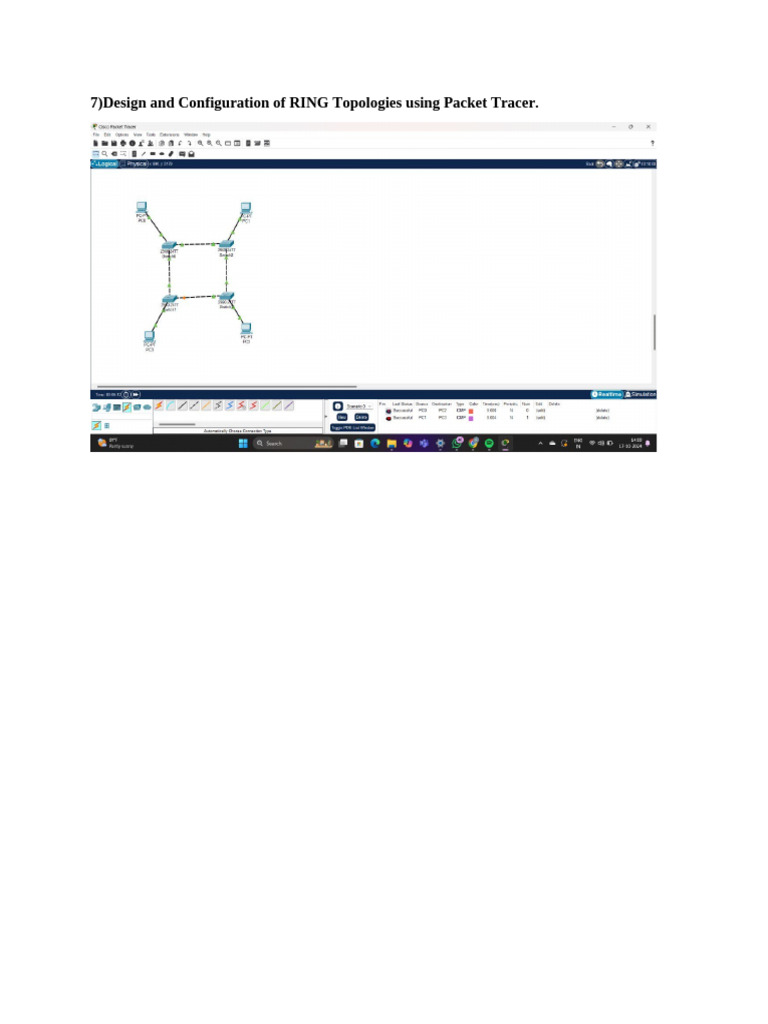 7.design and Configuration of RING Topologies Using Packet Tracer. | PDF