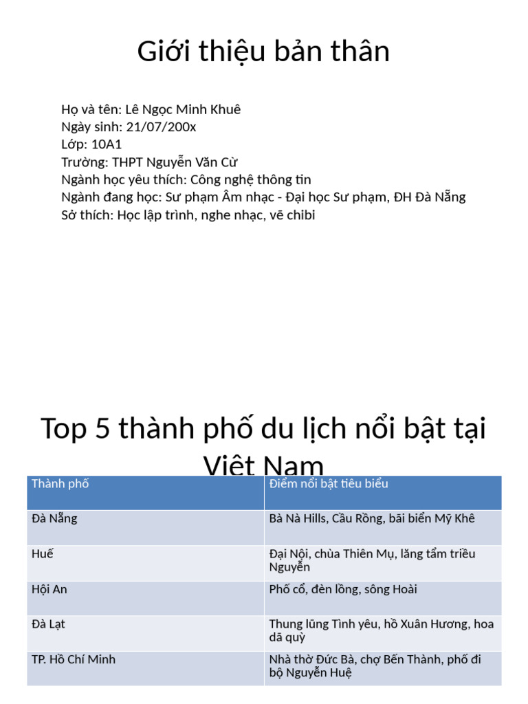 Slide Gioi Thieu Va Du Lich | PDF