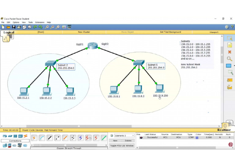 Design The Network Model For Subnetting - Class C Addressing Using ...
