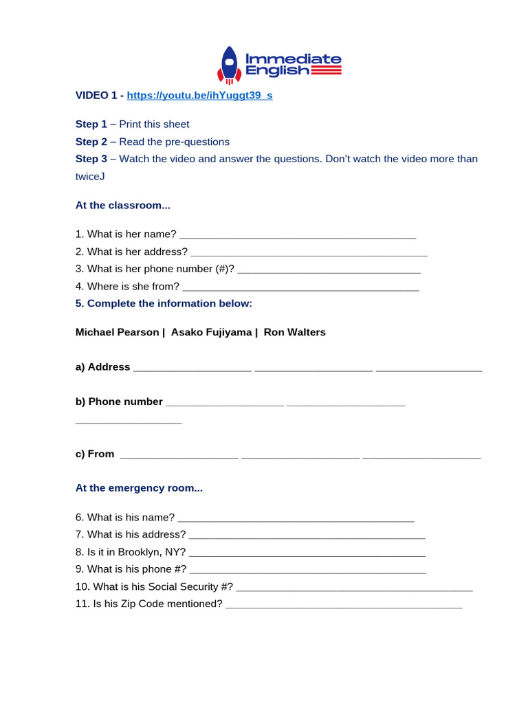 Unit 1 - Video Exercise | PDF