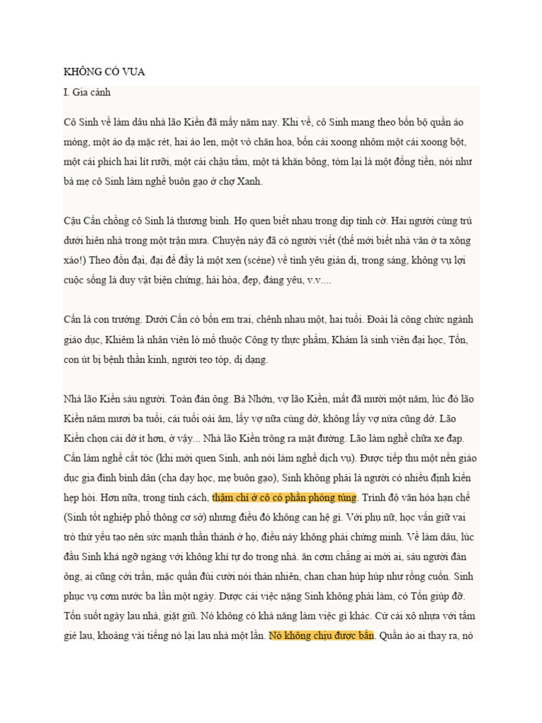 KHÔNG CÓ VUA | PDF