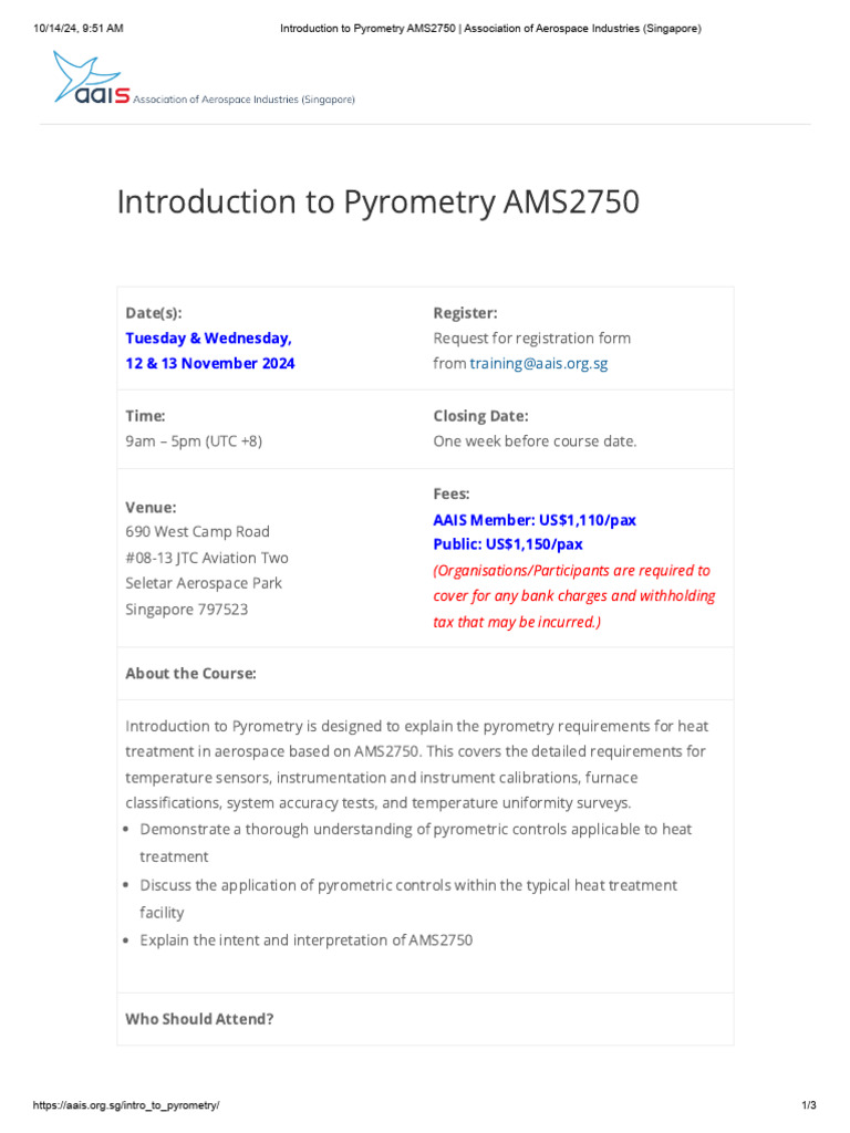 Introduction To Pyrometry AMS2750 - Association of Aerospace Industries ...