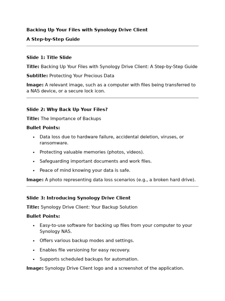 Backing Up Your Files With Synology Drive Client | PDF | Backup ...