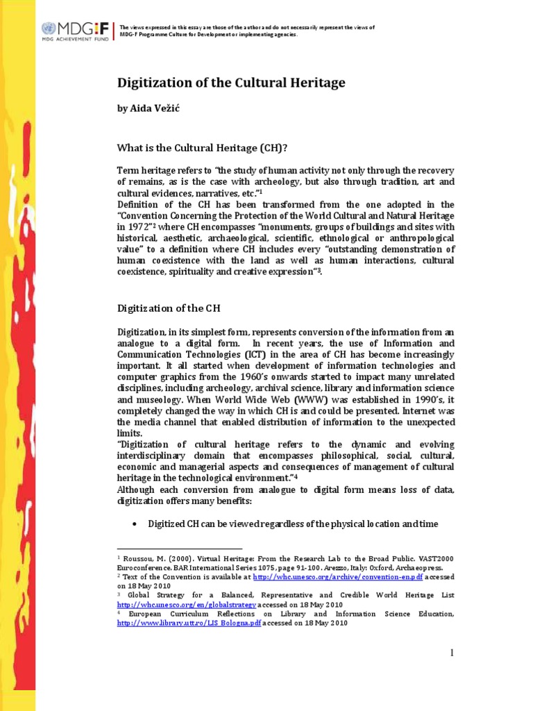 Digitization of Cultural Heritage | PDF | Digitizing | Bosnia And ...