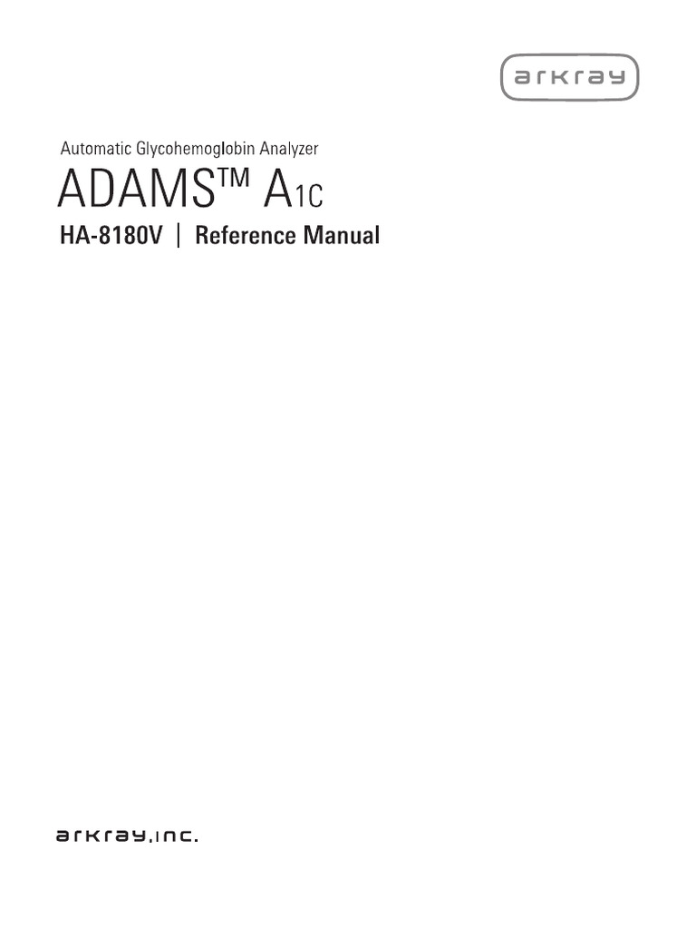 HA8180V IVD-MEN-KOR-IND ReferenceManual ENG 83-03210F | PDF | Glycated ...